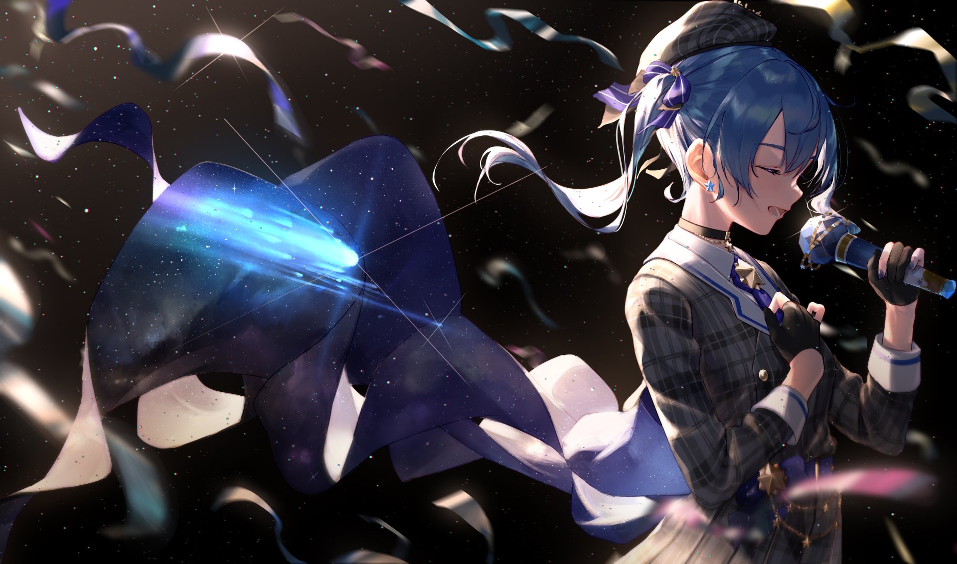 🔥 Free Download Blue Hair Hoshimachi Suisei Hololive Anime Virtual R 8k ...