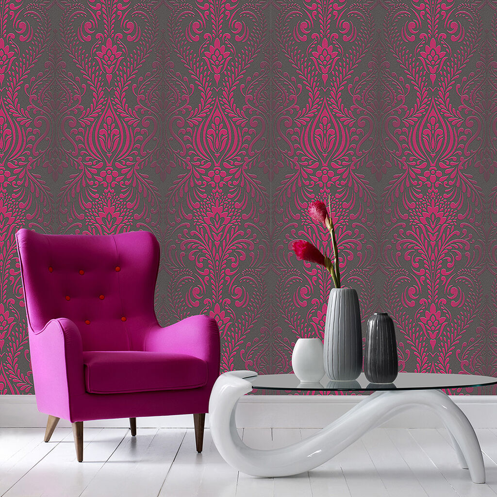 🔥 Free Download Glamour Damask Black Pink Graham Brown by ...