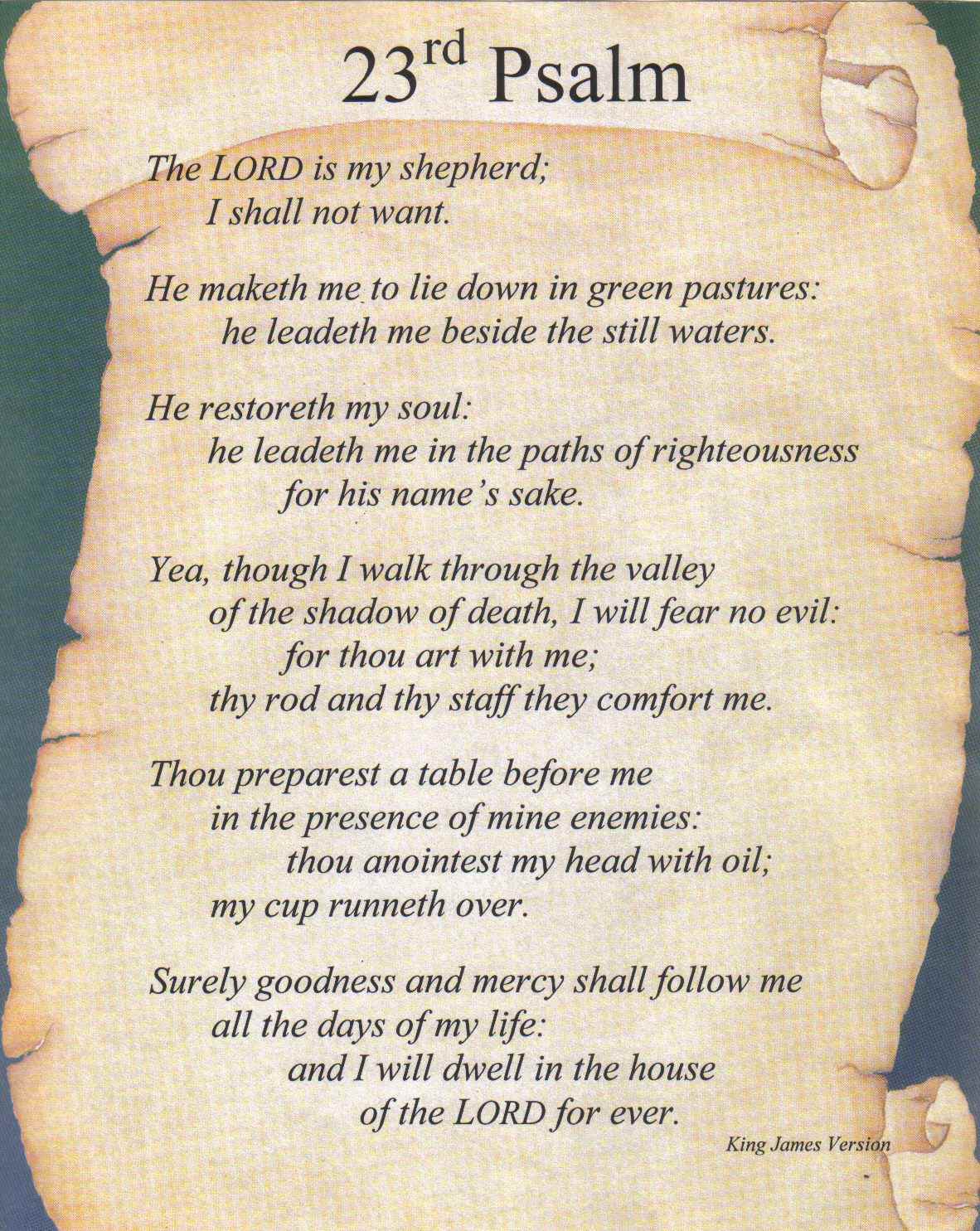 Free Printable Psalm 23 Kjv Printable