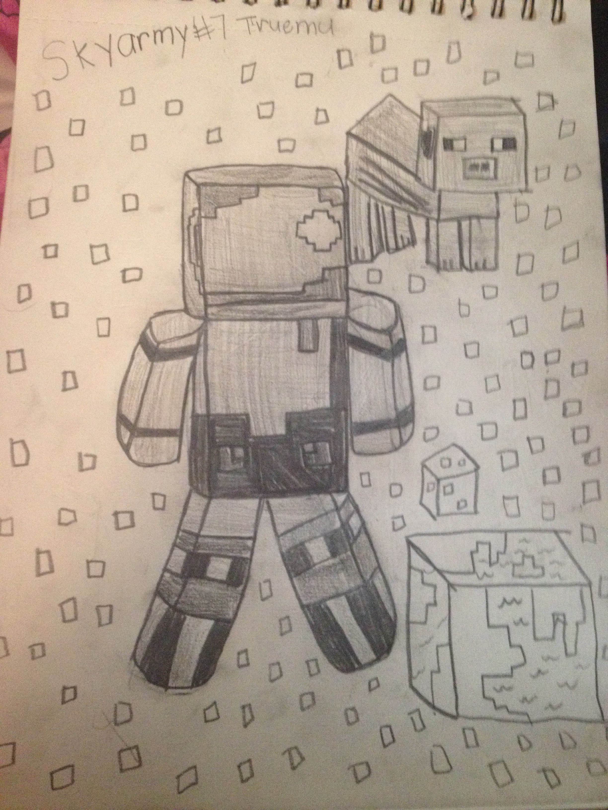 🔥 Free Download Truemu With His Pig Jeffery In Space Minecraft Drawings ...