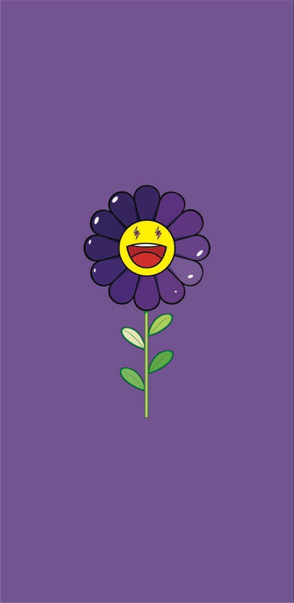 🔥 Download Purple Flower Smiley Face Wallpaper by @jacobm22 | Kaws ...