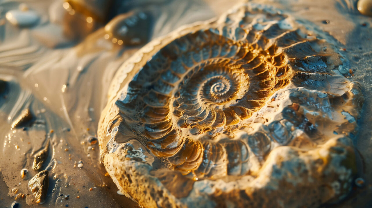 🔥 Free Download Ammonite Fossil Closeup Wallpaper Warm Sunlight ...