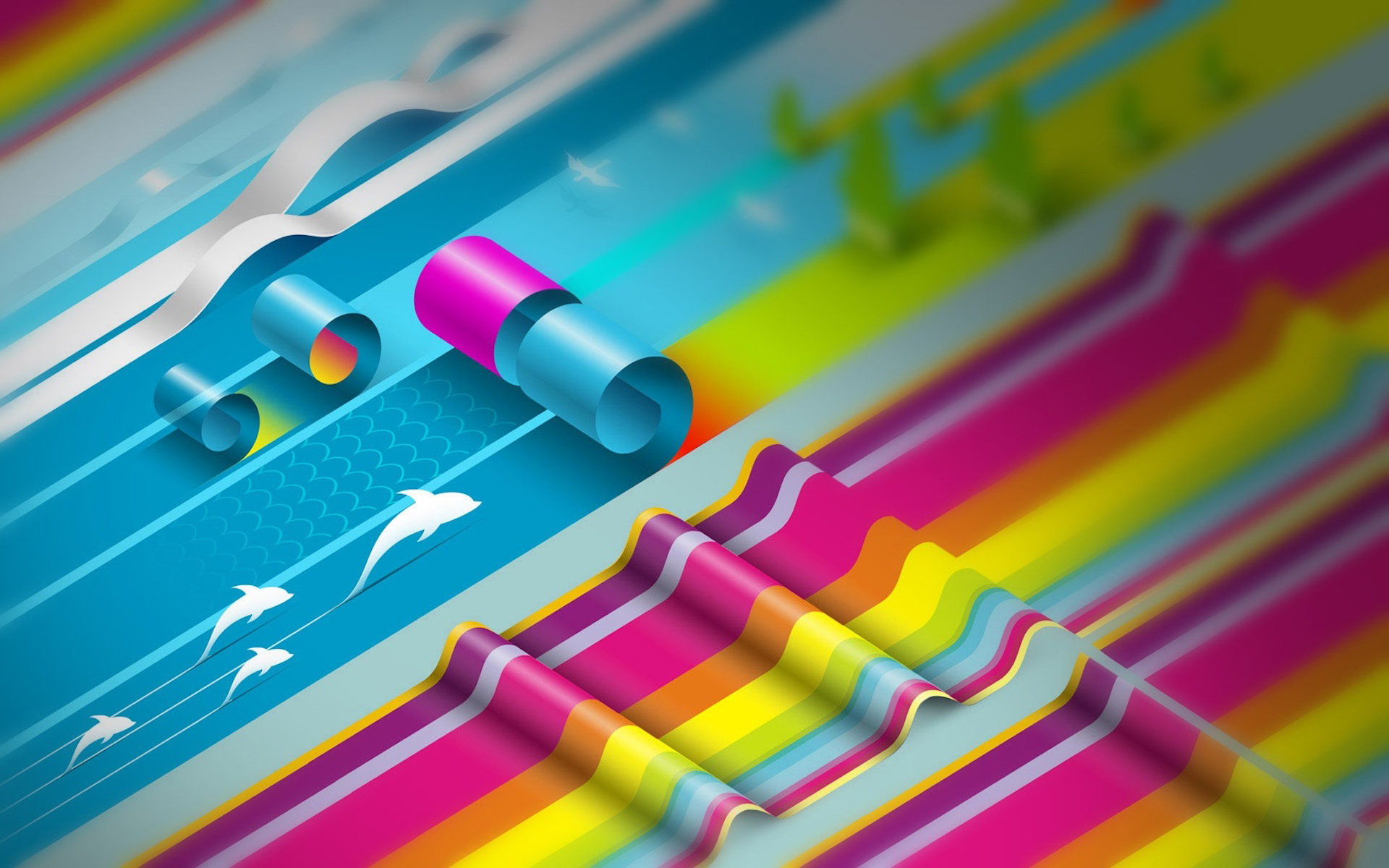 Free Download 3D Colorful Paper Roll HD Wallpaper Free Desktop HD 