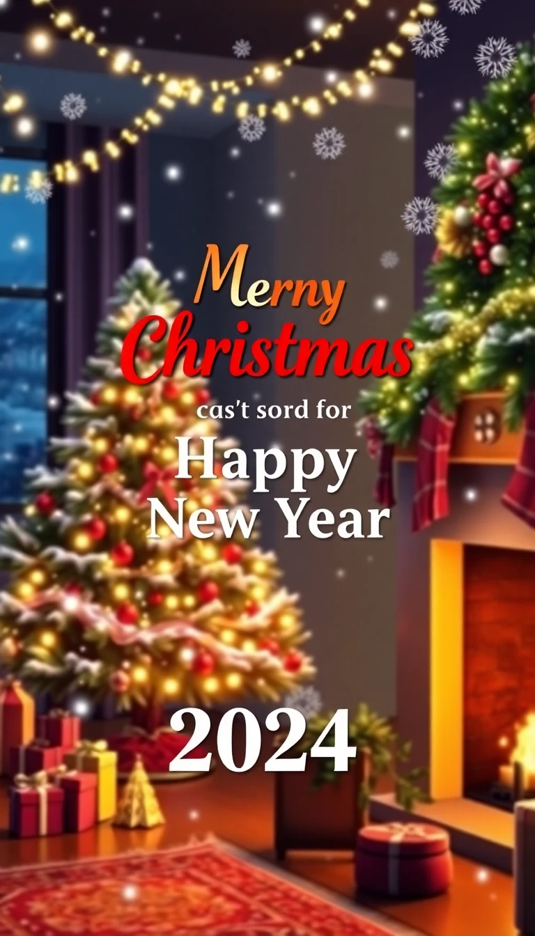 🔥 [20+] Merry Christmas Happy New Year 2024 Wallpapers | WallpaperSafari