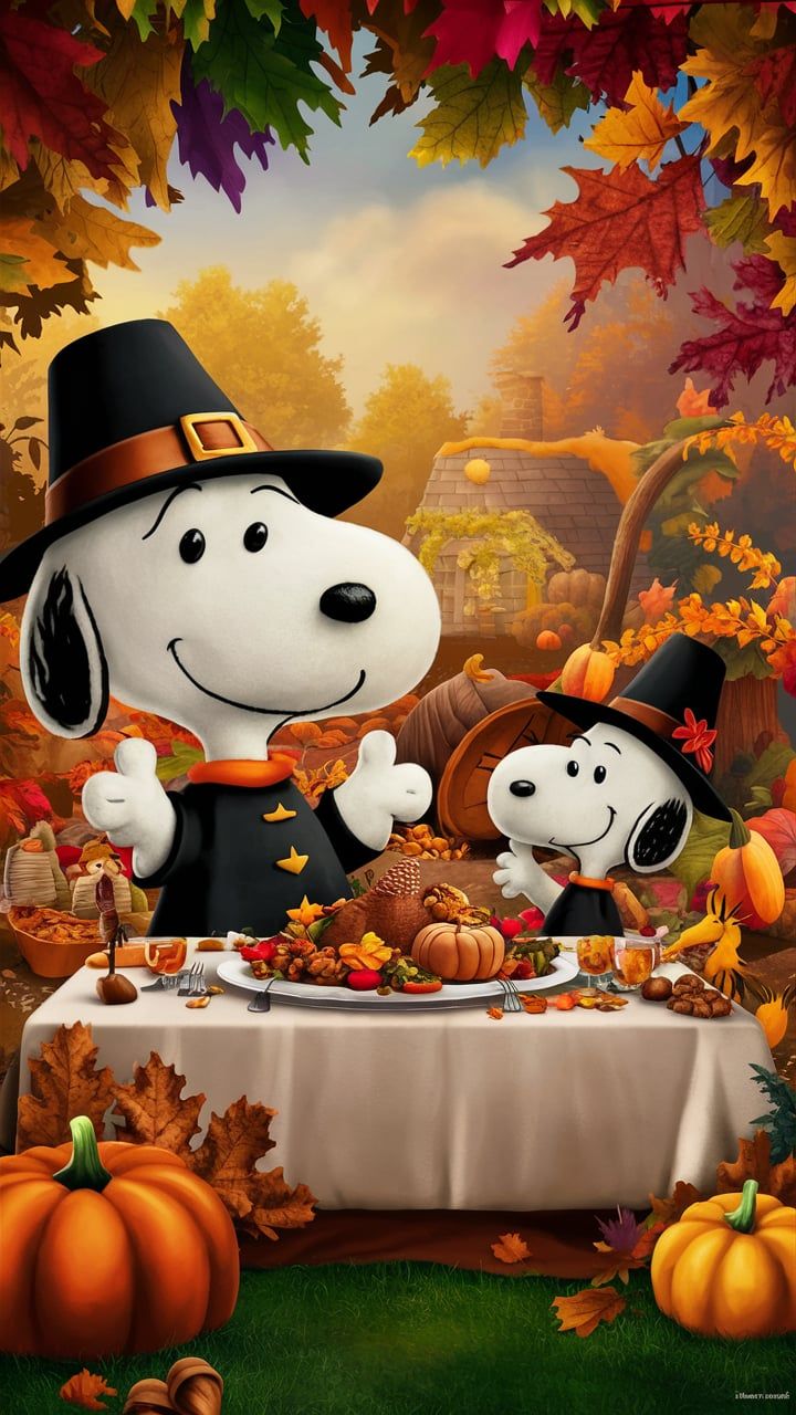 🔥 Free Download Charming Thanksgiving With Snoopy Wallpaper by ...