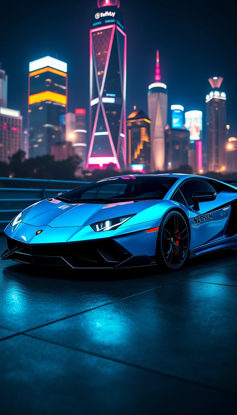 🔥 Free Download Neon Blue Lamborghini Wallpaper by @mariam12 ...
