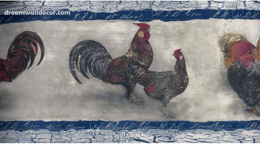 Rooster Wallpaper For Kitchen Cabinets