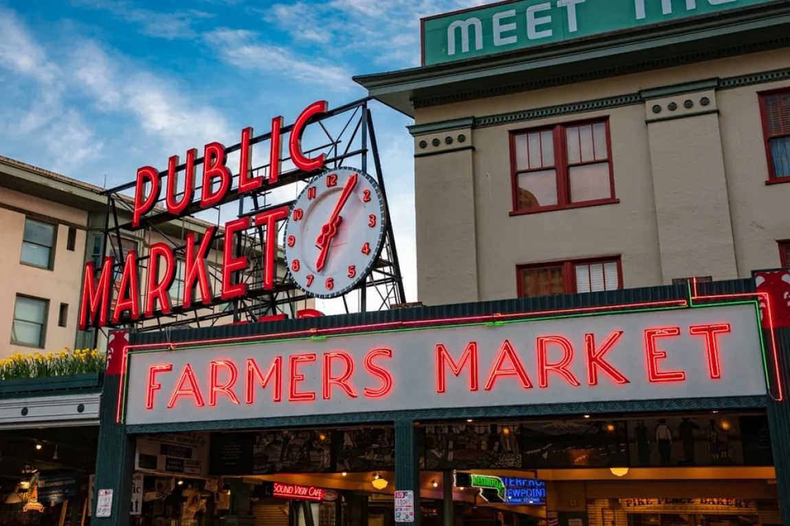 🔥 Free Download Pike Place Market Evening Snow Wallpaper by ...