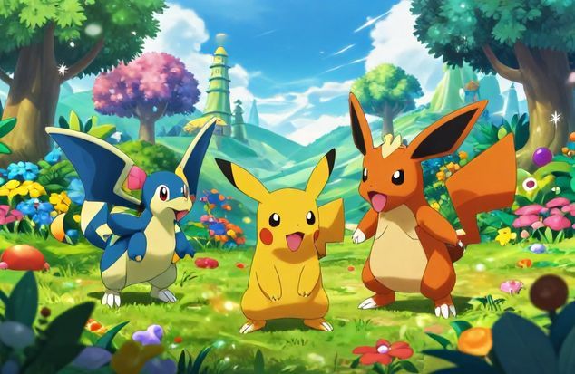 Pokemon Cartoon Background Classic Paintings Converted To Cartoon
