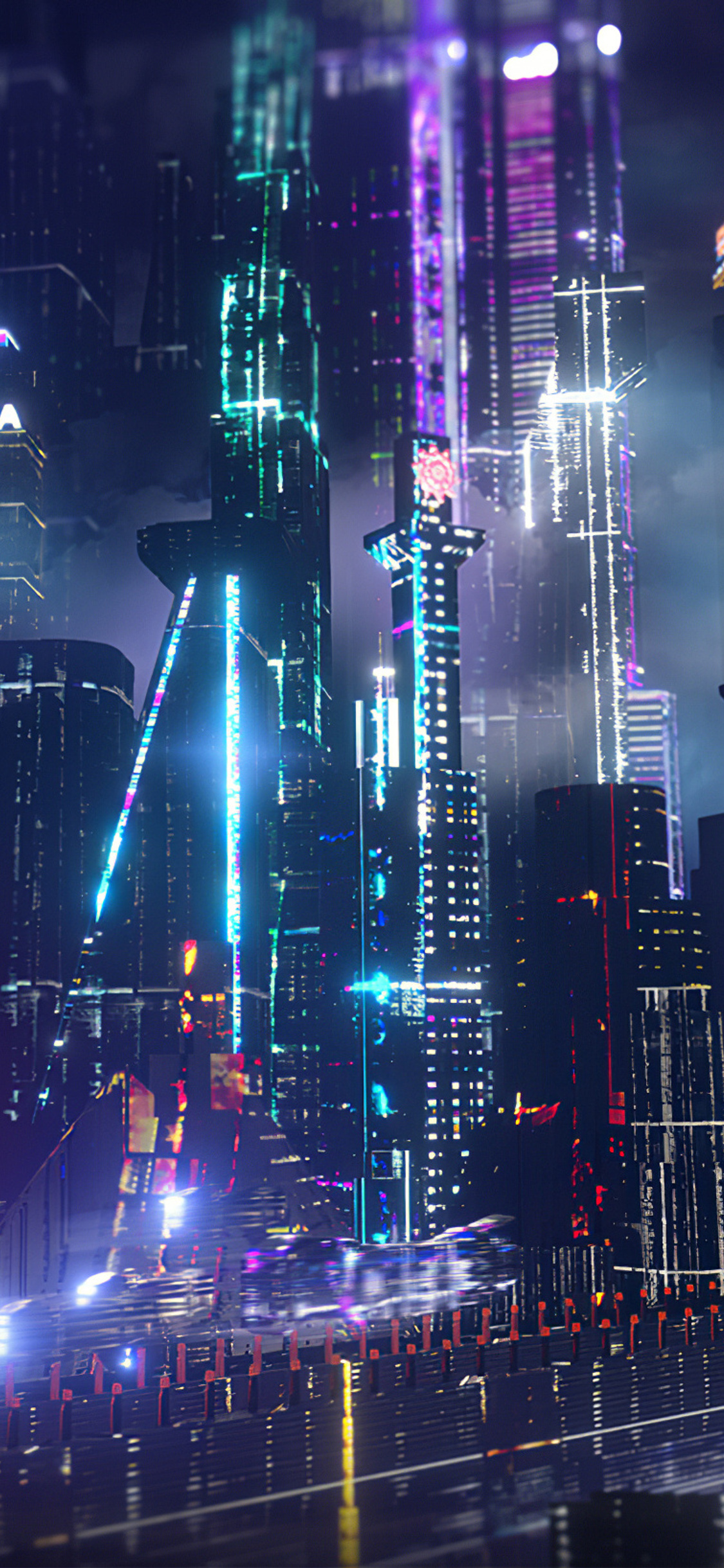 🔥 Free Download Neon City Lights 4k Iphone Xs X Hd Wallpaper Image by ...