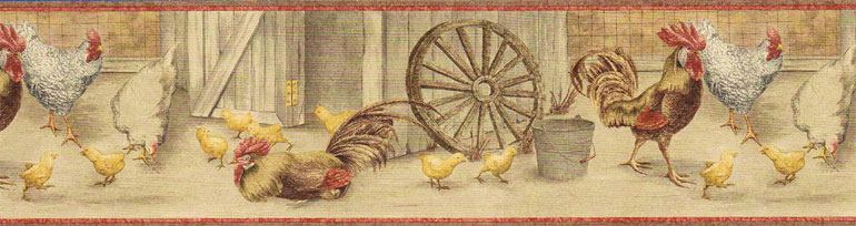 🔥 Free download Details about ROOSTERS HEN CHICKEN Wallpaper Border ...