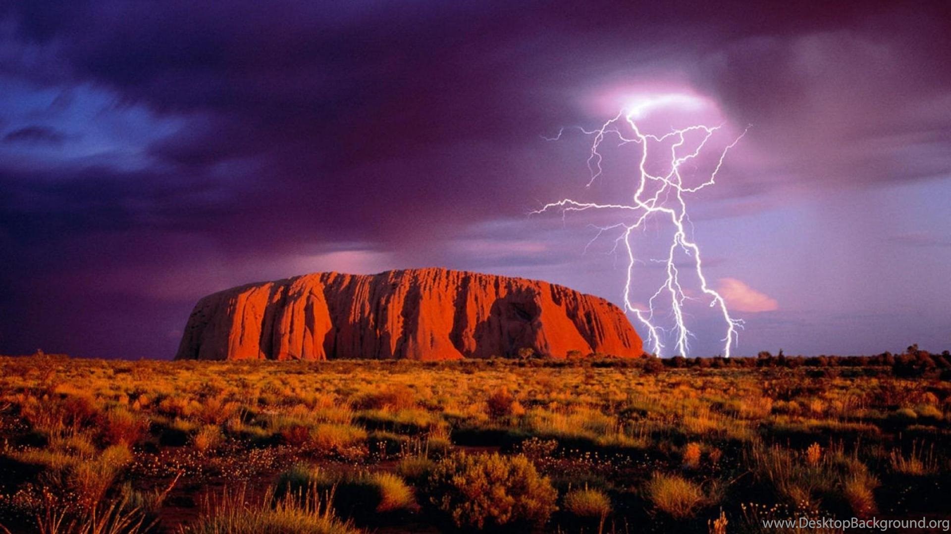 🔥 Free Download Lightning At Ayers Rock Uluru Australia Wallpaper by ...