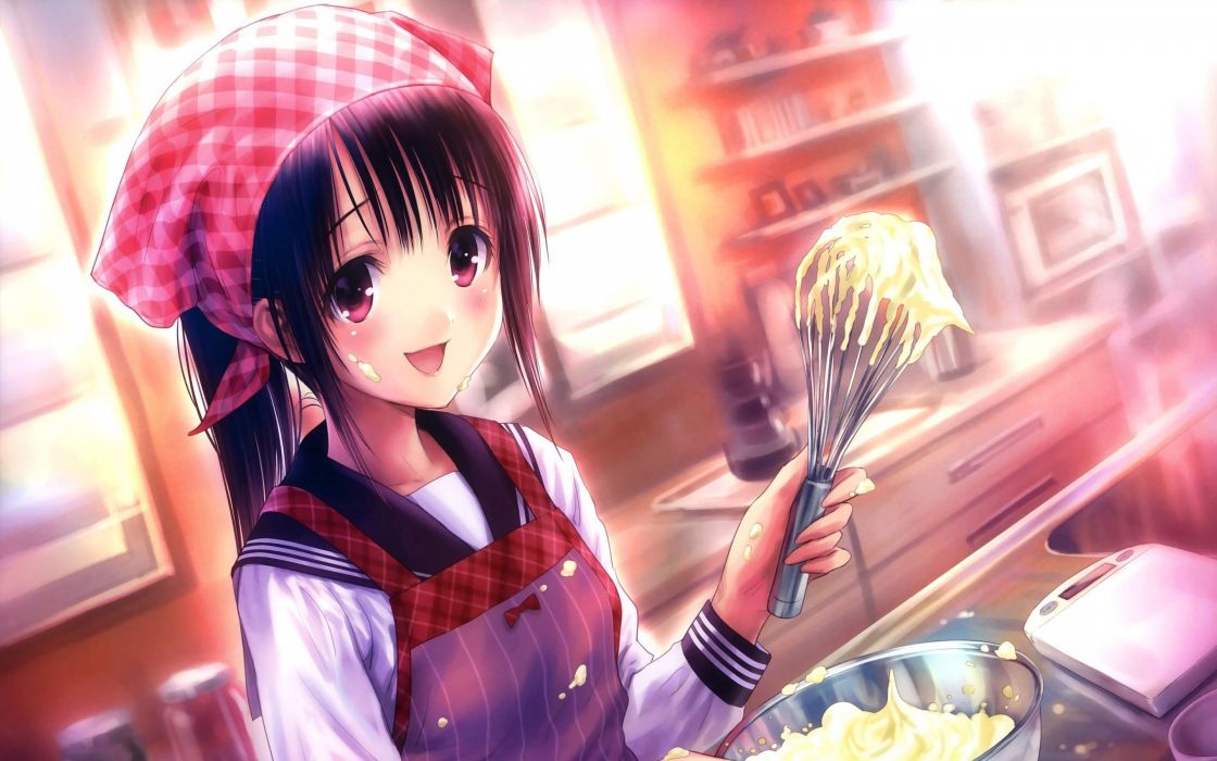 🔥 Free Download Anime Cute Food Girl Cooking In The Kitchen Wallpaper ...