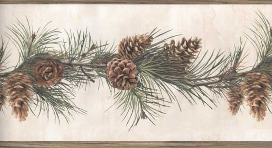 Pine Cone Wallpaper Border
