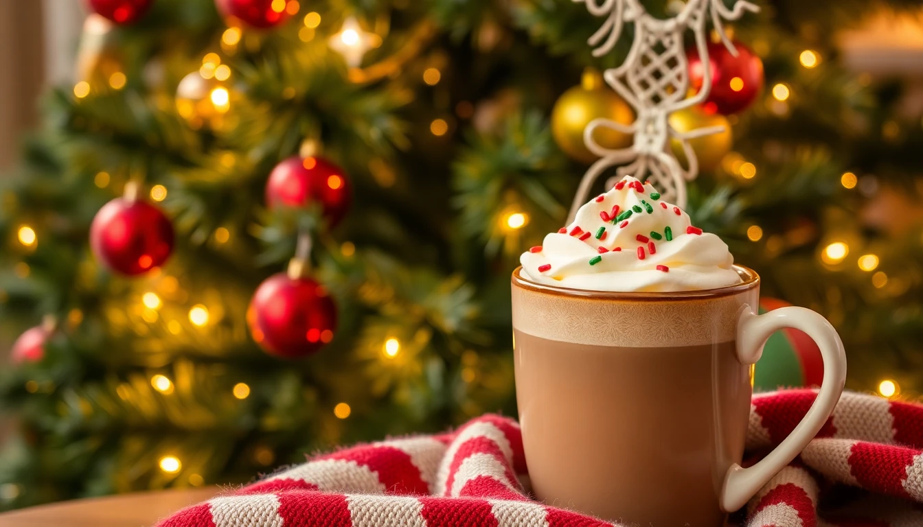🔥 Free Download Hot Chocolate With A Christmas Tree Wallpaper by ...