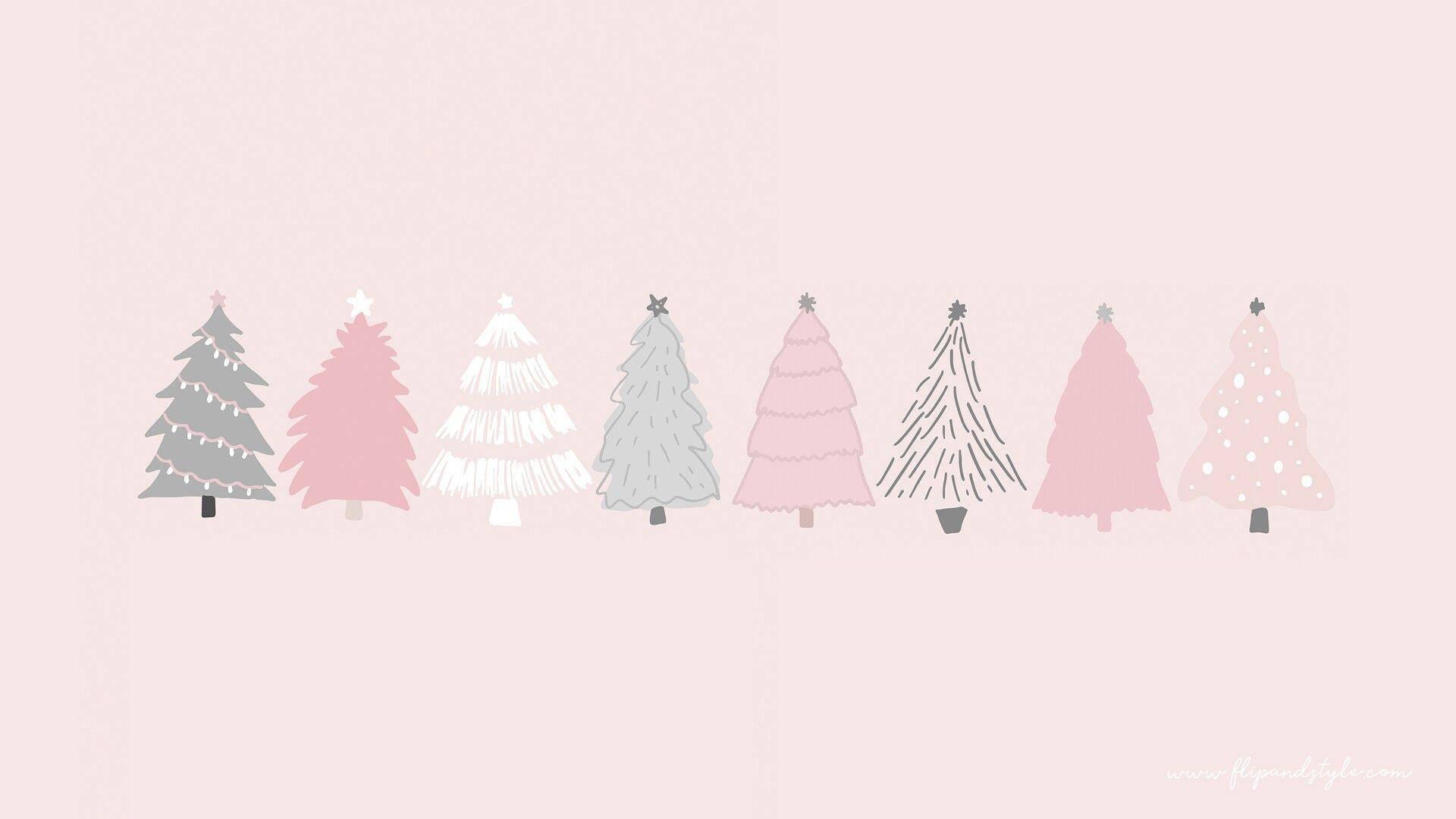🔥 Free Download Simple Cute Christmas Iphone Pastel Pink Trees ...