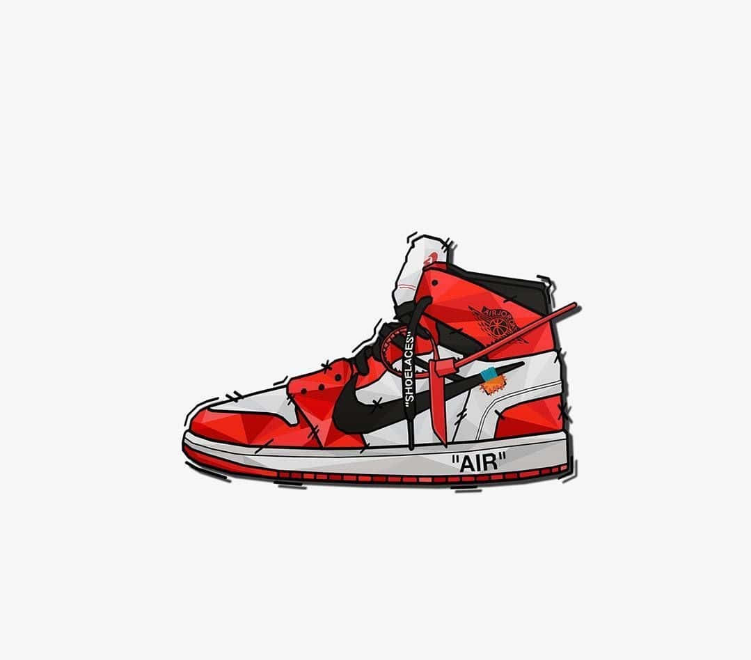 🔥 Free Download Red Jordan Shoes Cartoon Drawing Wallpaper by ...