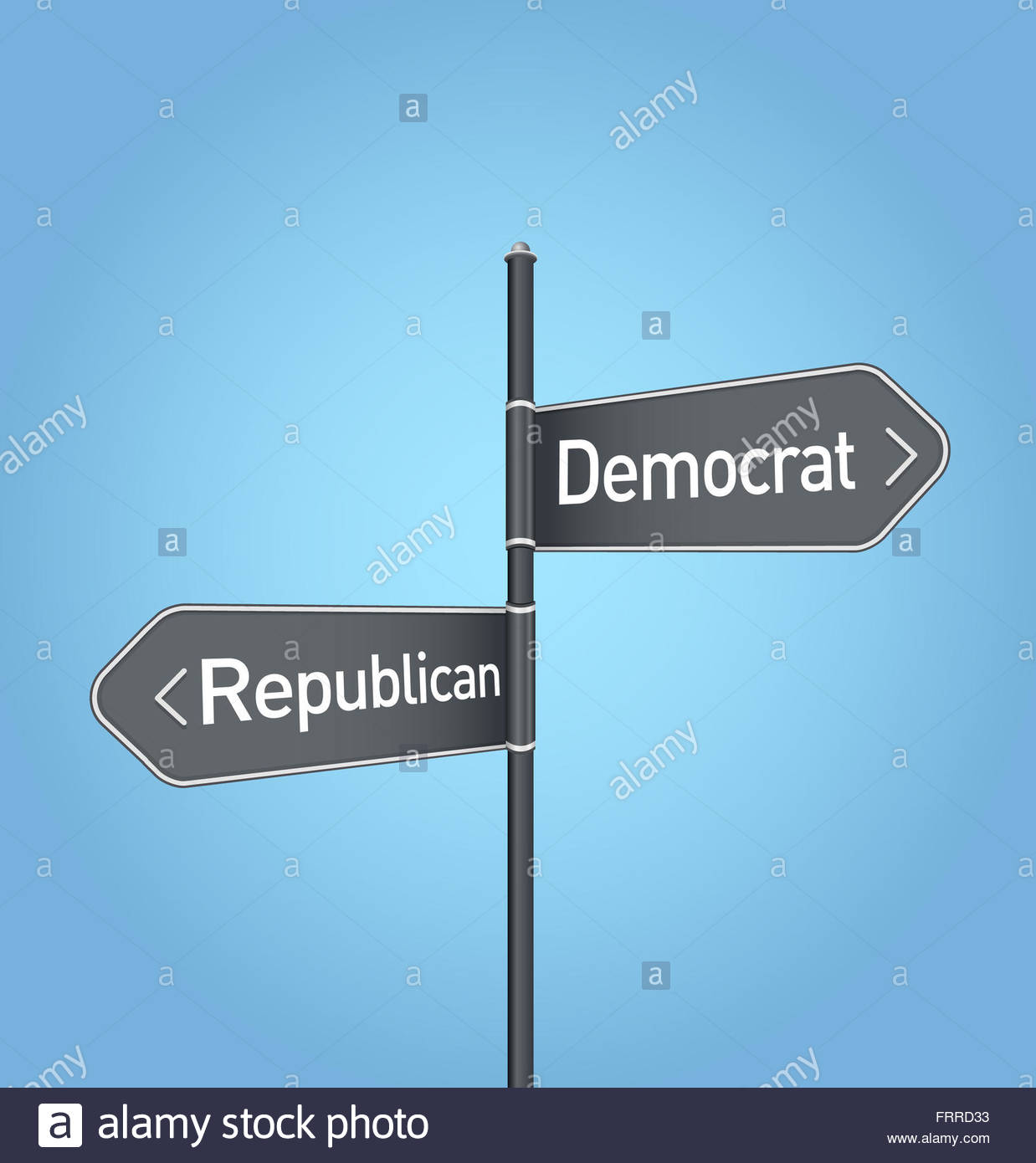 Free download Democratic vs republican choice concept road sign on blue ...