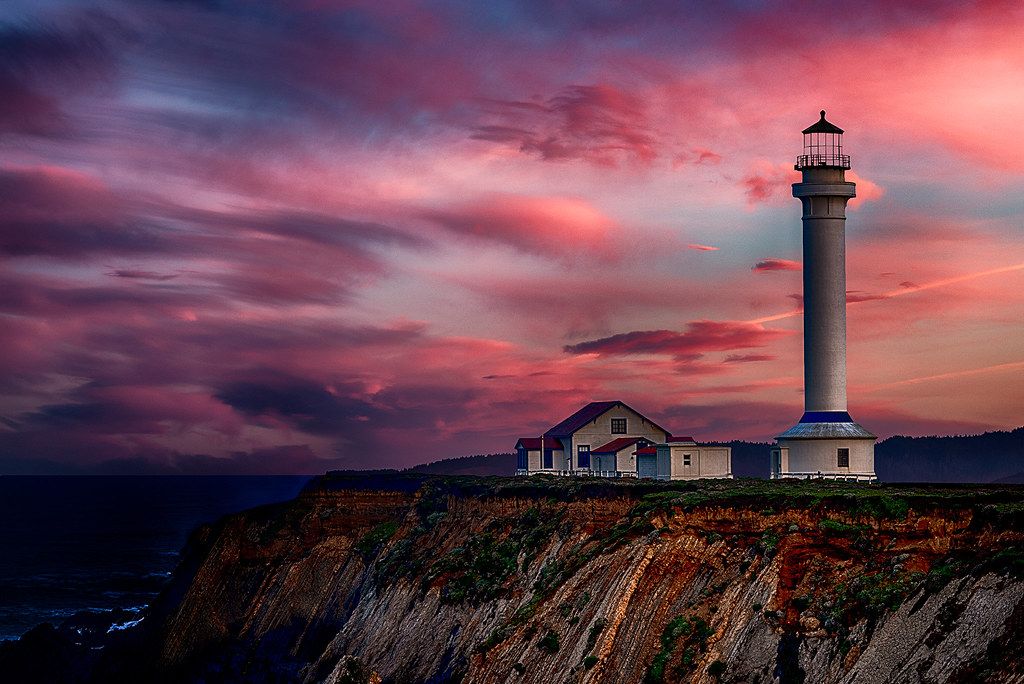🔥 Free Download Point Arena Lighthouse Sunset Wallpaper By Ted Holm ...