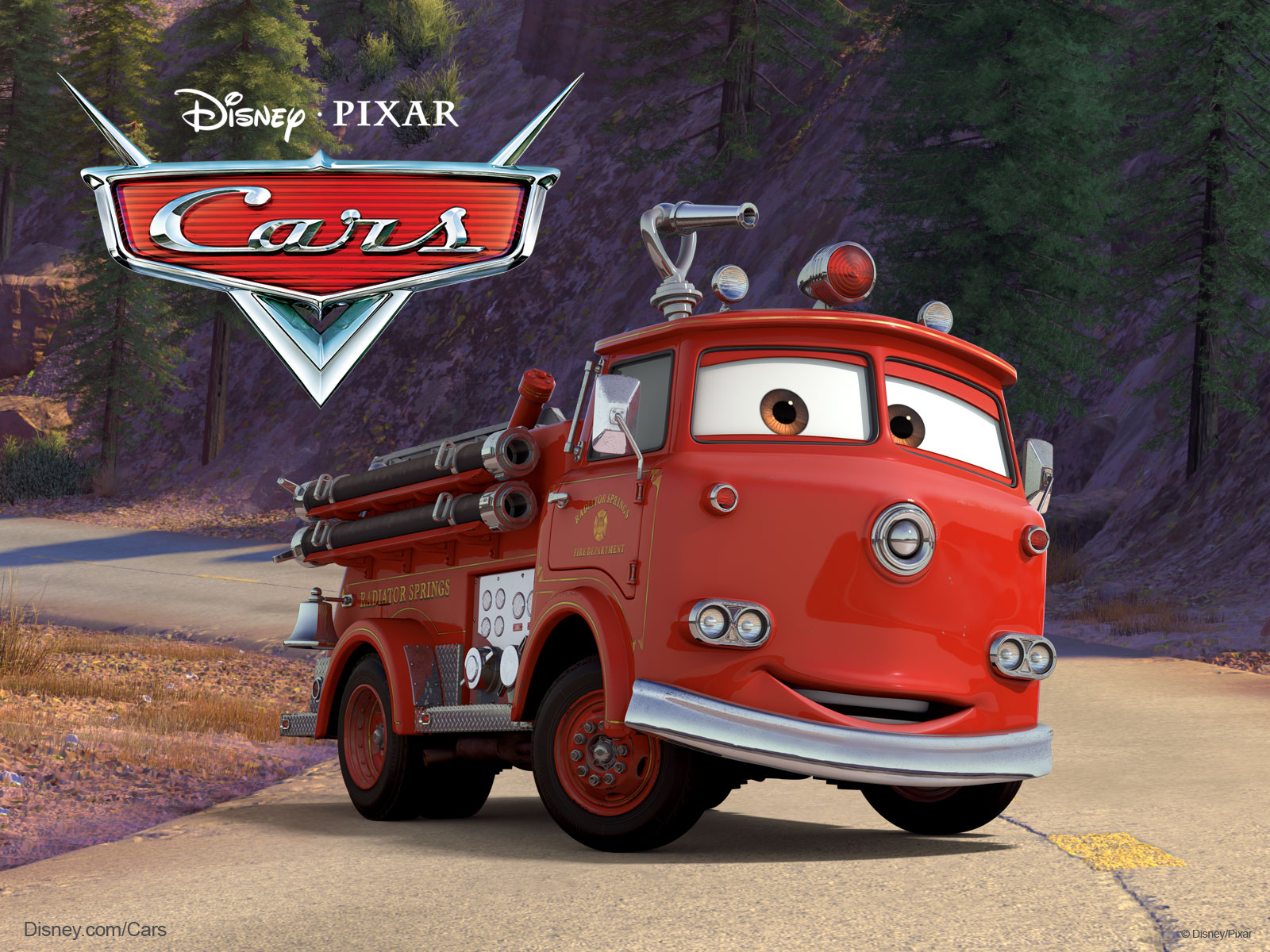 🔥 Free Download Red The Fire Engine From Pixar Cars Movie Desktop ...