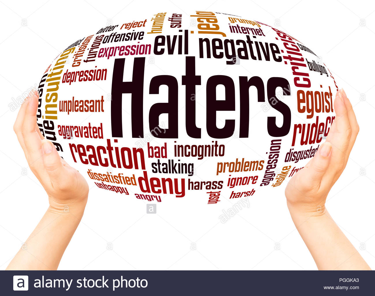 Free download Haters word cloud hand sphere concept on white background ...