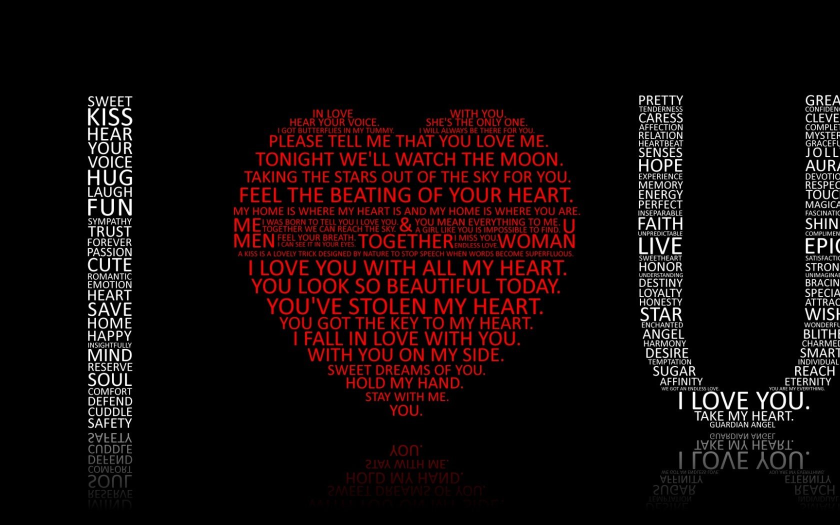 Free Download I Love You Words HD Wallpaper 1680x1050 For Your