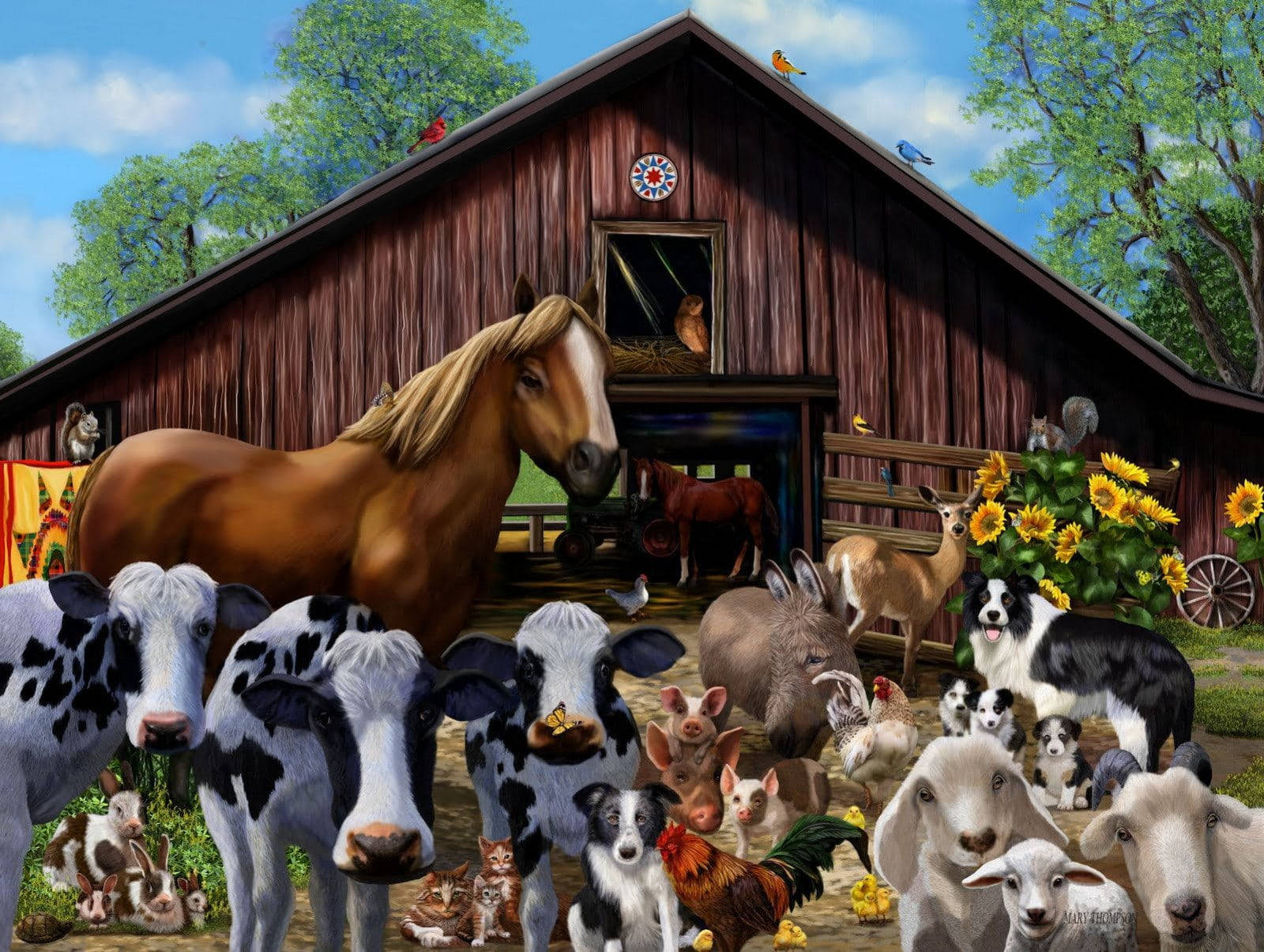🔥 Free Download Farm Animals In Front Of A Barn House Wallpaper by ...