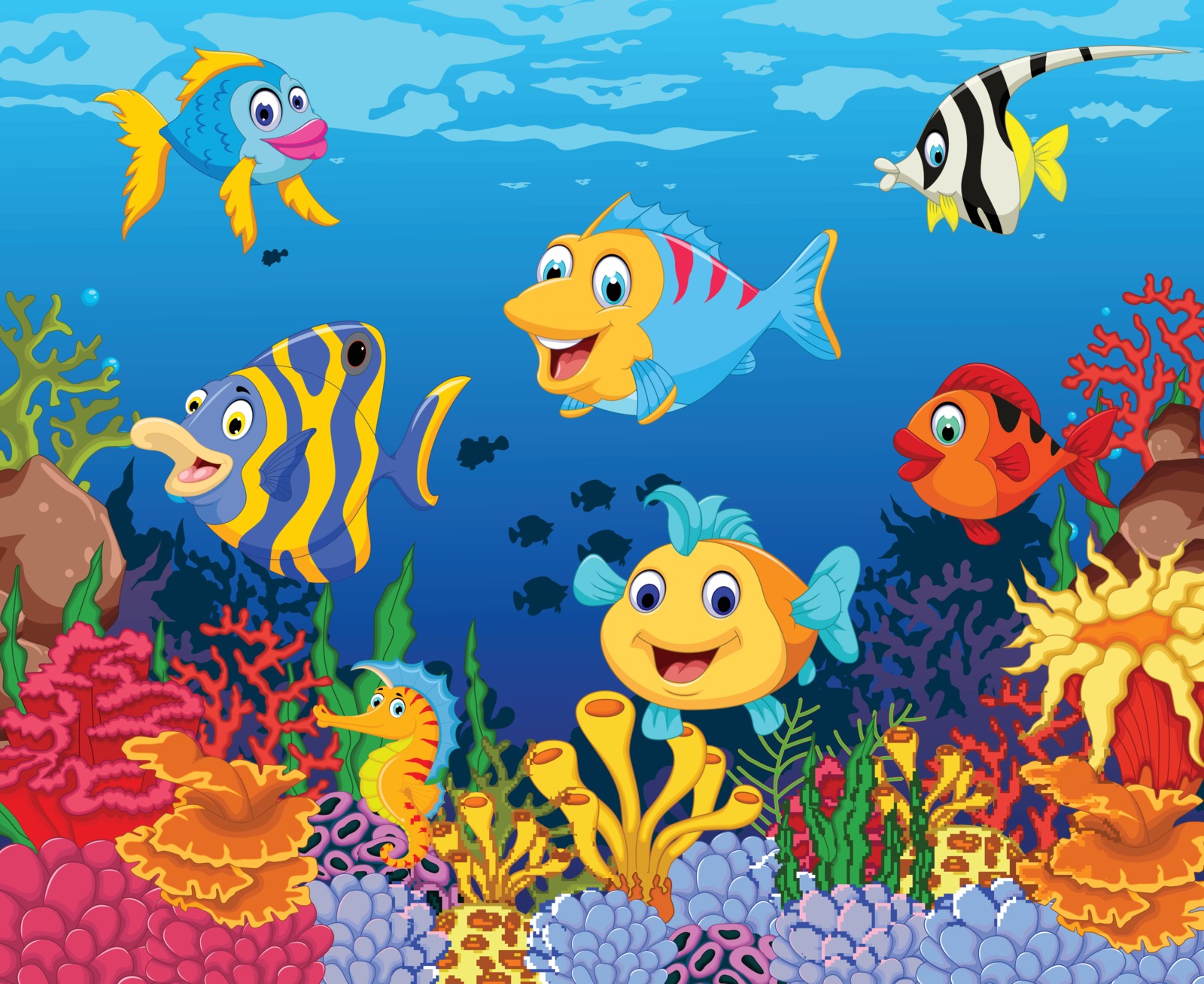 🔥 Free Download Funny Fish Cartoon With Beauty Sea Life Background ...