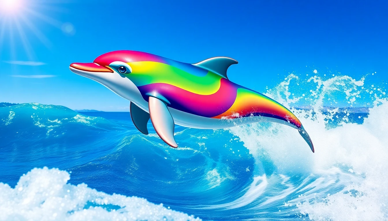 🔥 Free Download Rainbow Striped Dolphin Wallpaper Image by ...