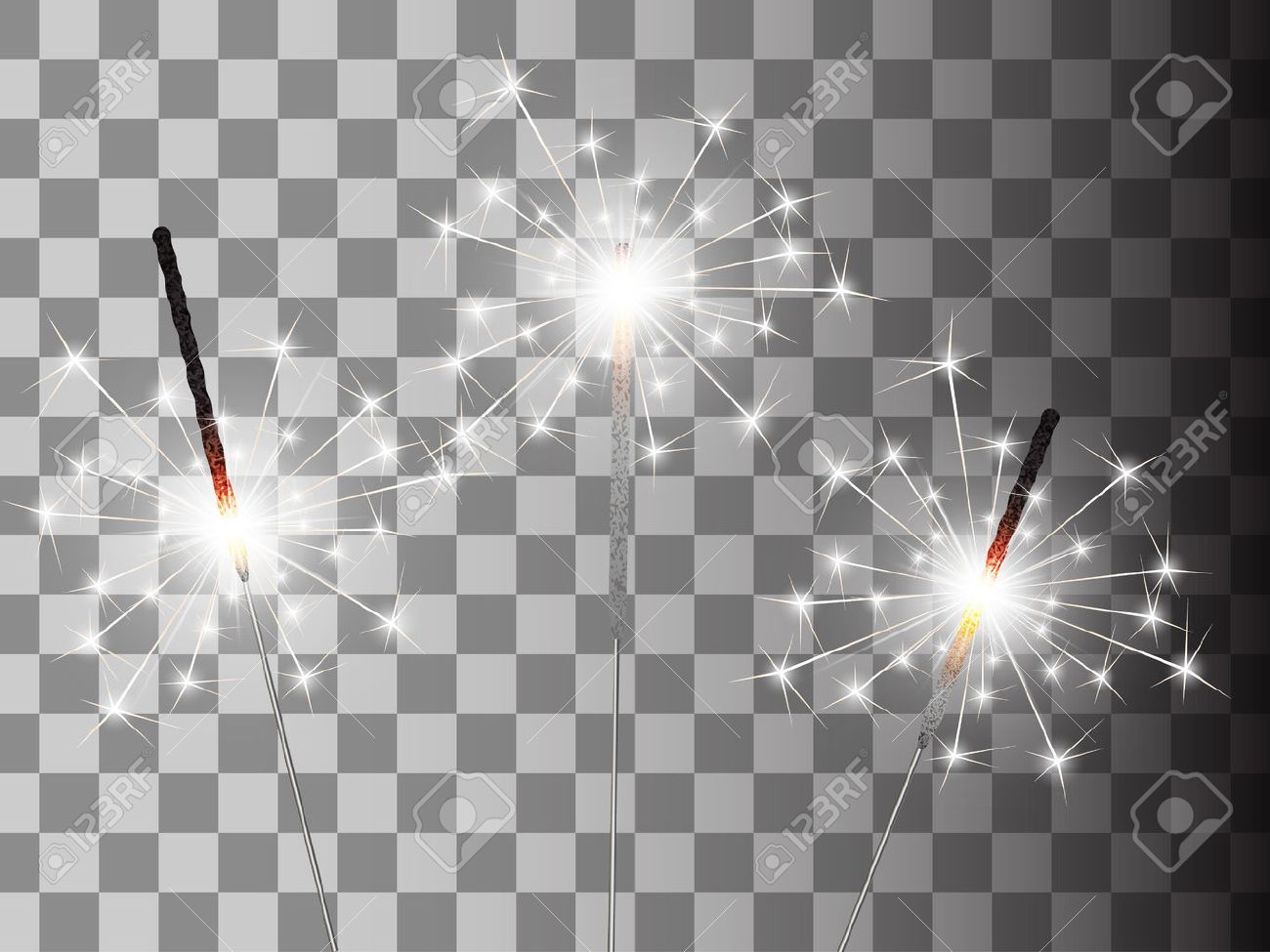 Free download Christmas Sparkler Set On Transparent Background Royalty ...