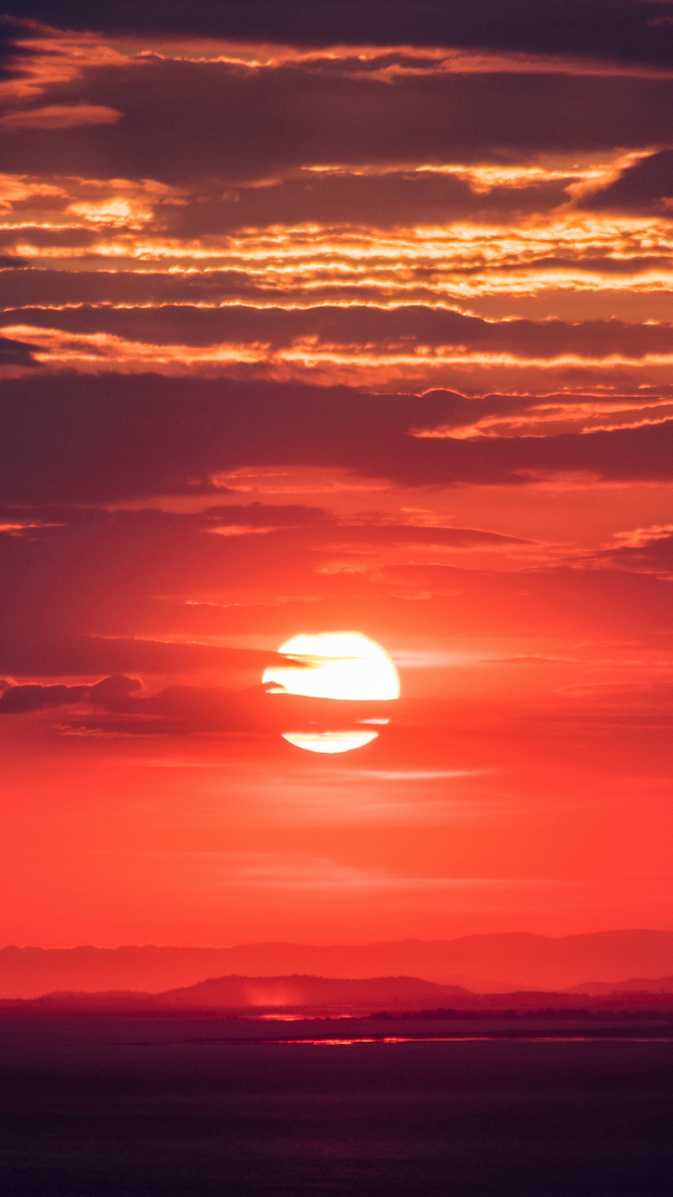 🔥 Free Download Sky Afterglow Red At Morning Sunset Horizon Sunrise In ...