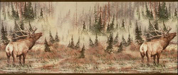 Elk Hunting Wallpaper Border