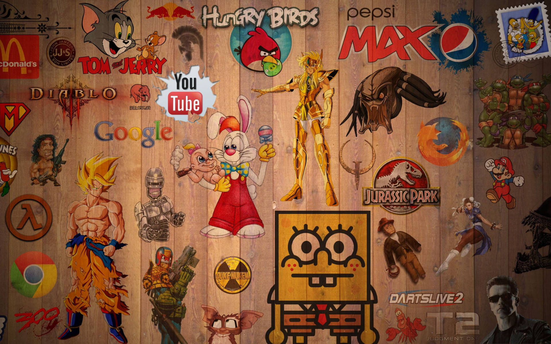 🔥 Free Download A Vibrant Cartoon Collage Wallpaper by @kperez ...