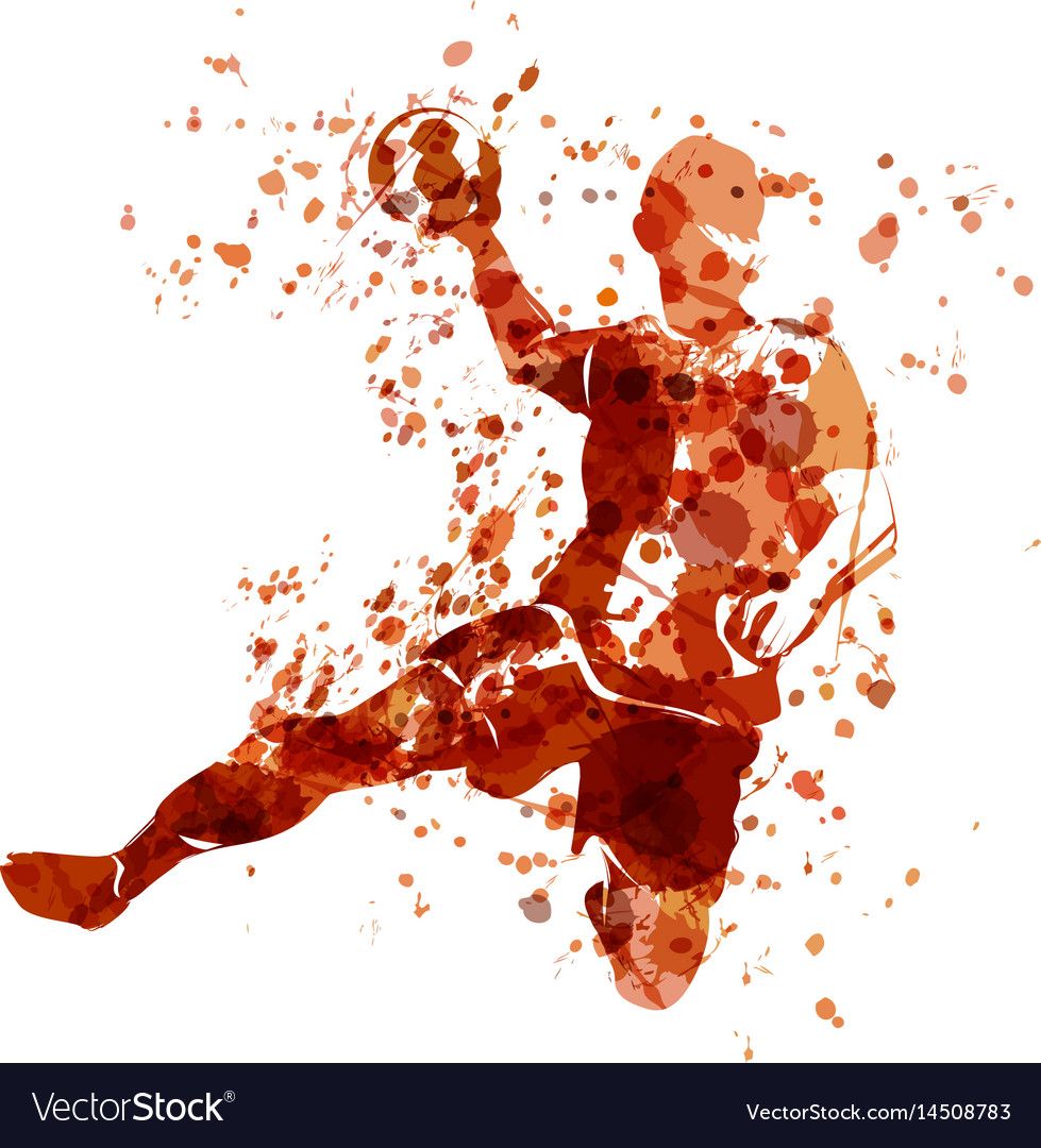 🔥 Free Download Watercolor Sketch Of A Handball Player Vector Image On ...
