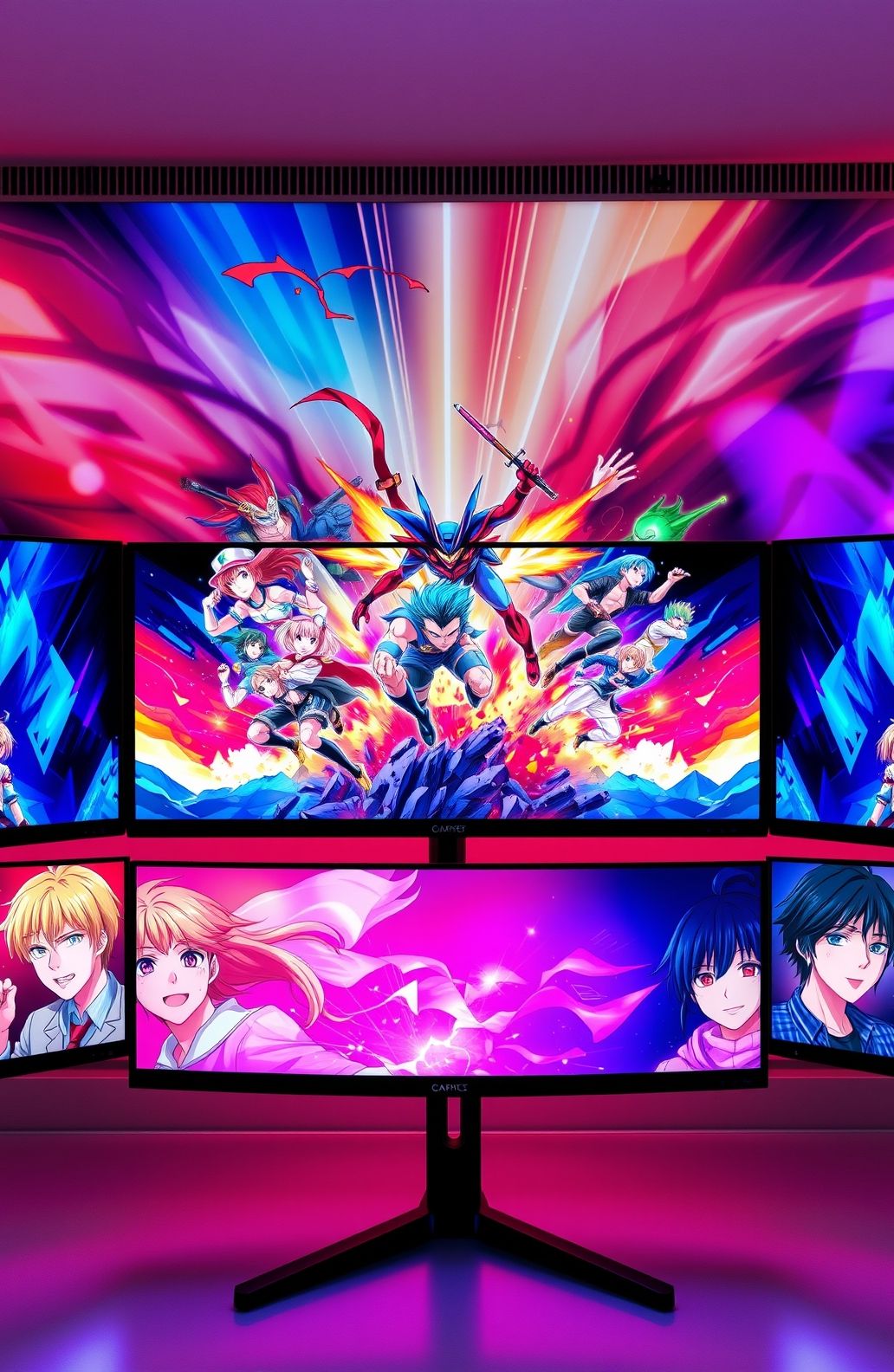 Triple Monitor Anime Wallpaper HD Wallpaper: Anime, Dual, Monitor,