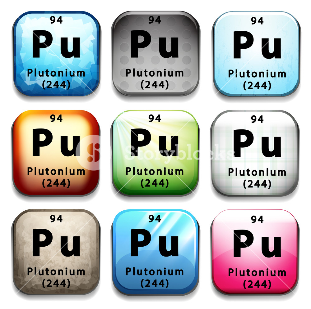 🔥 Free Download An Icon Showing The Chemical Plutonium On A White ...