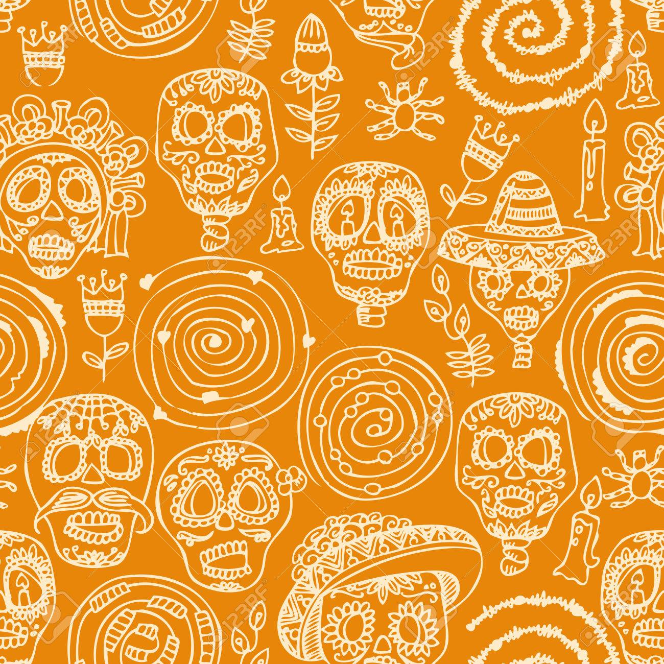  Free Download Day Of The Dead Skull Seamless Pattern Dia De Los 
