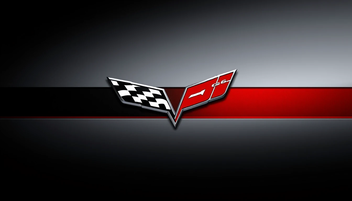 C6 Corvette Logo Wallpaper Chevrolet Corvette Wallpaper 4K, Orange