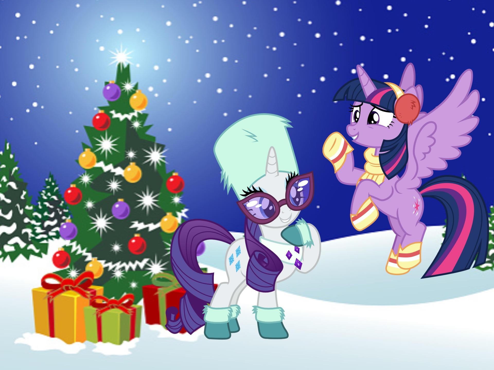 🔥 Free Download Rarity And Twilight Outside To The Christmas Tree By by ...