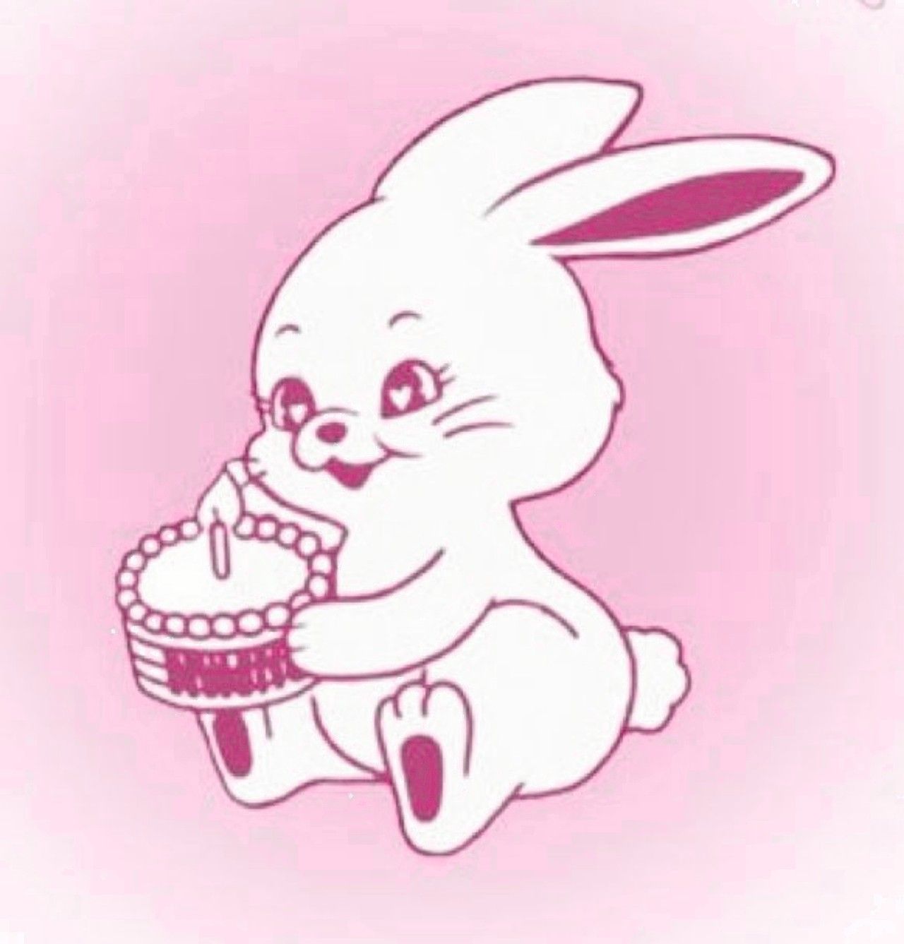 🔥 Free Download A Drawing Of Bunny Holding Cake Wallpaper by @debbieb ...