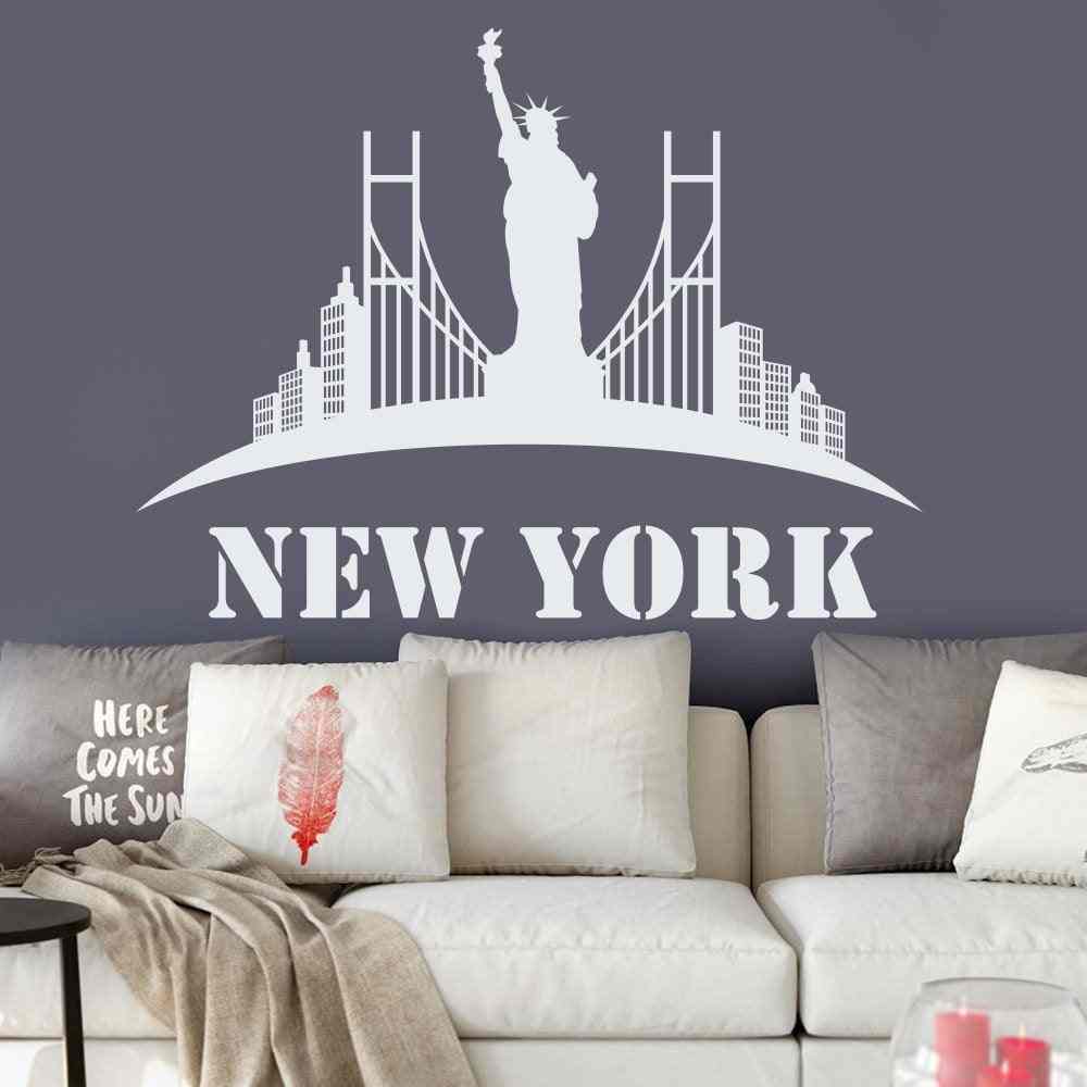 🔥 Free Download New York Wall Decal City Skyline Statue Of Liberty ...