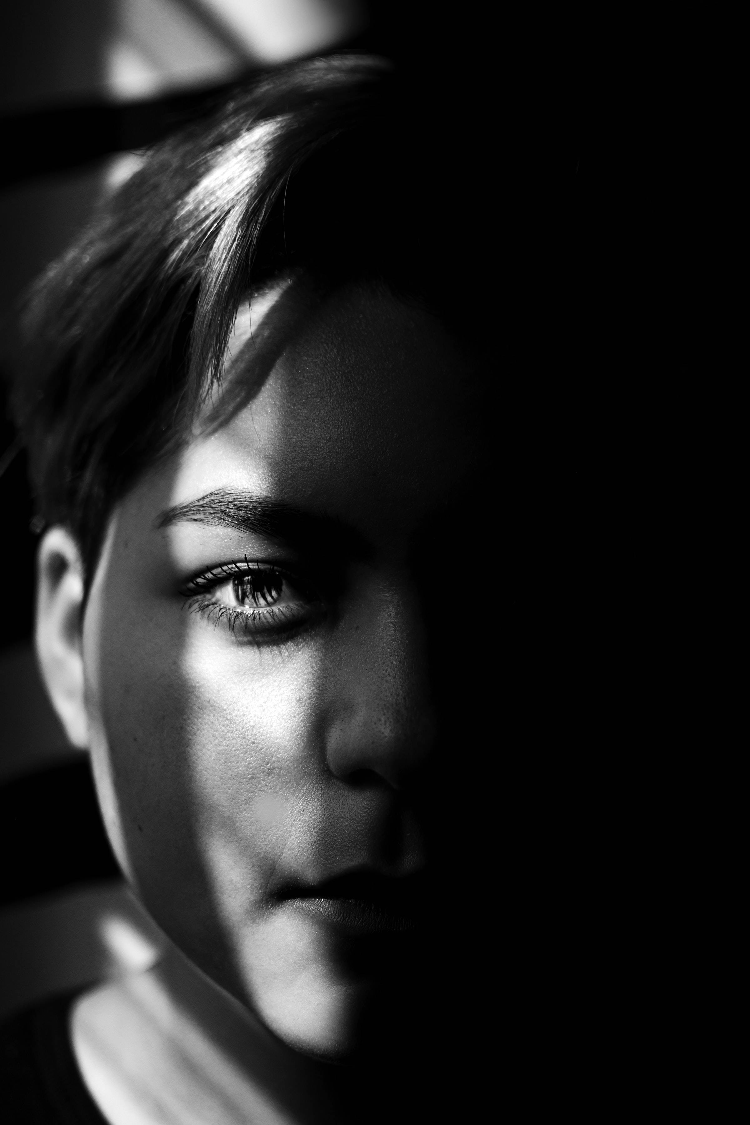 🔥 Free Download Black And White Portrait Of A Hint Light Wallpaper by ...