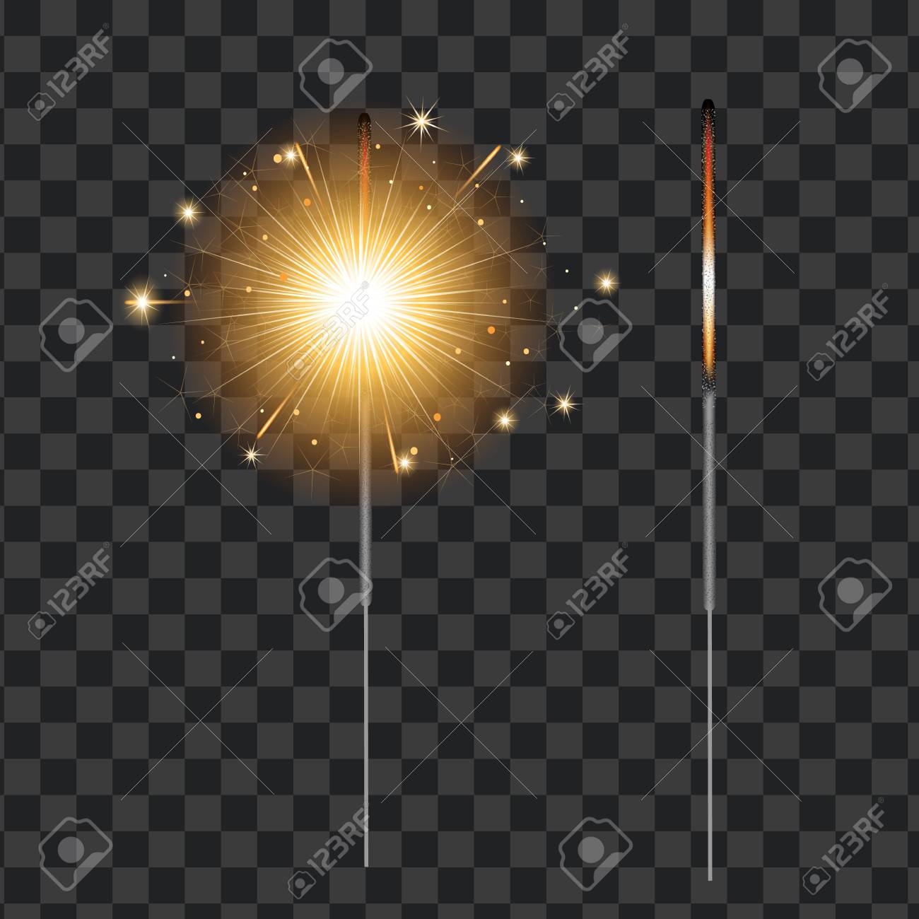 Free download Christmas Sparkler Set On Transparent Background Royalty ...