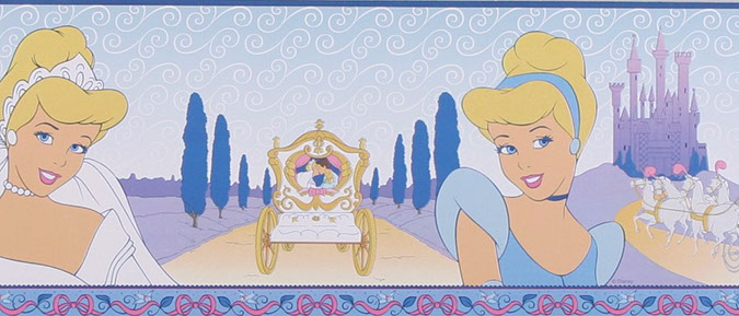 Pink Cinderella Wallpaper Border