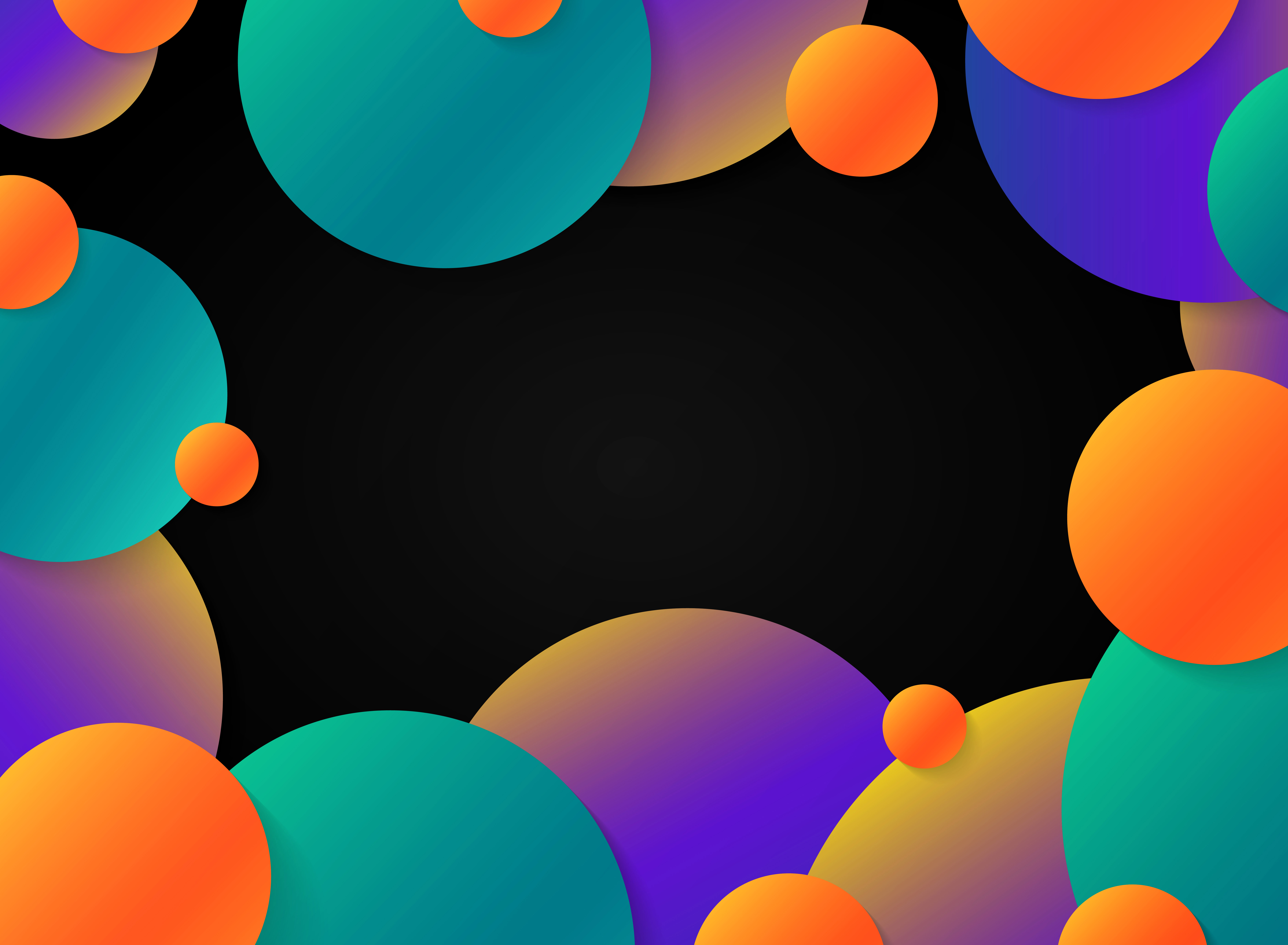 Free download Colorful orbs on black background illustration vector ...