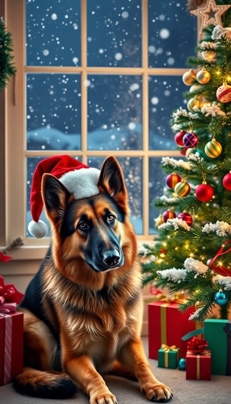 🔥 Free Download Christmas German Shepherd Wallpaper by @awhitaker31 ...