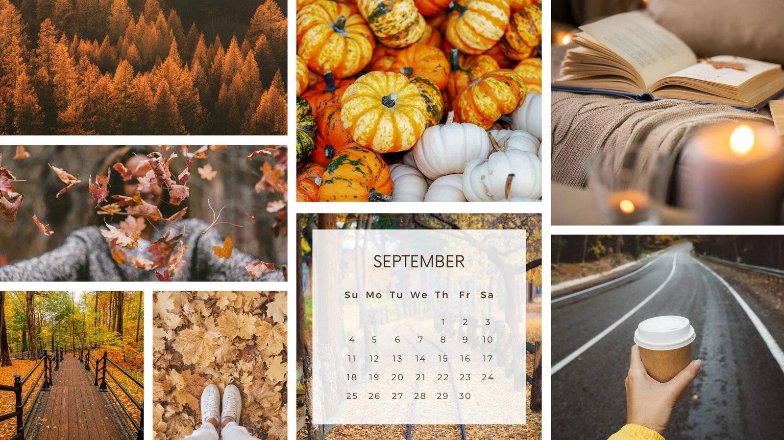 🔥 Free Download Autumn Aesthetic Laptop September Calendar Wallpaper by ...
