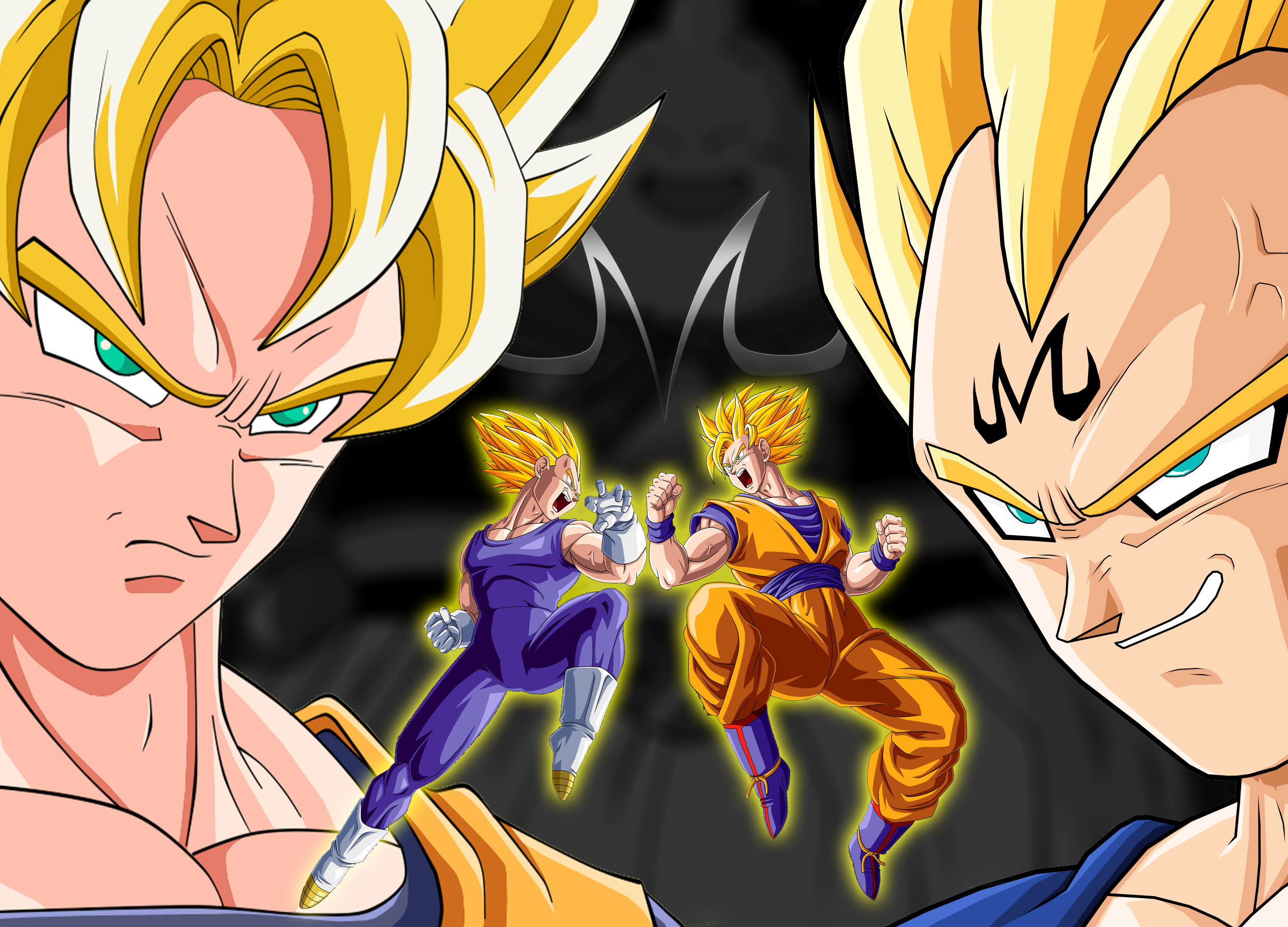 Ssj2 Goku Vs Majin Vegeta Wallpaper Pc Infoupdate