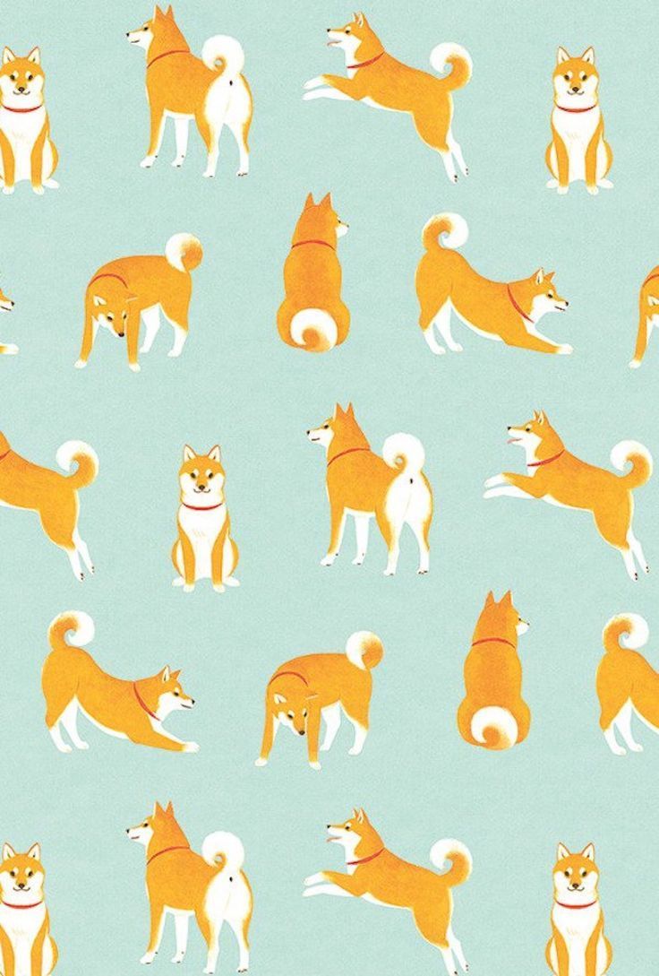 🔥 Free Download Shiba Inu Pattern Dog Illustration Art Wallpaper by ...