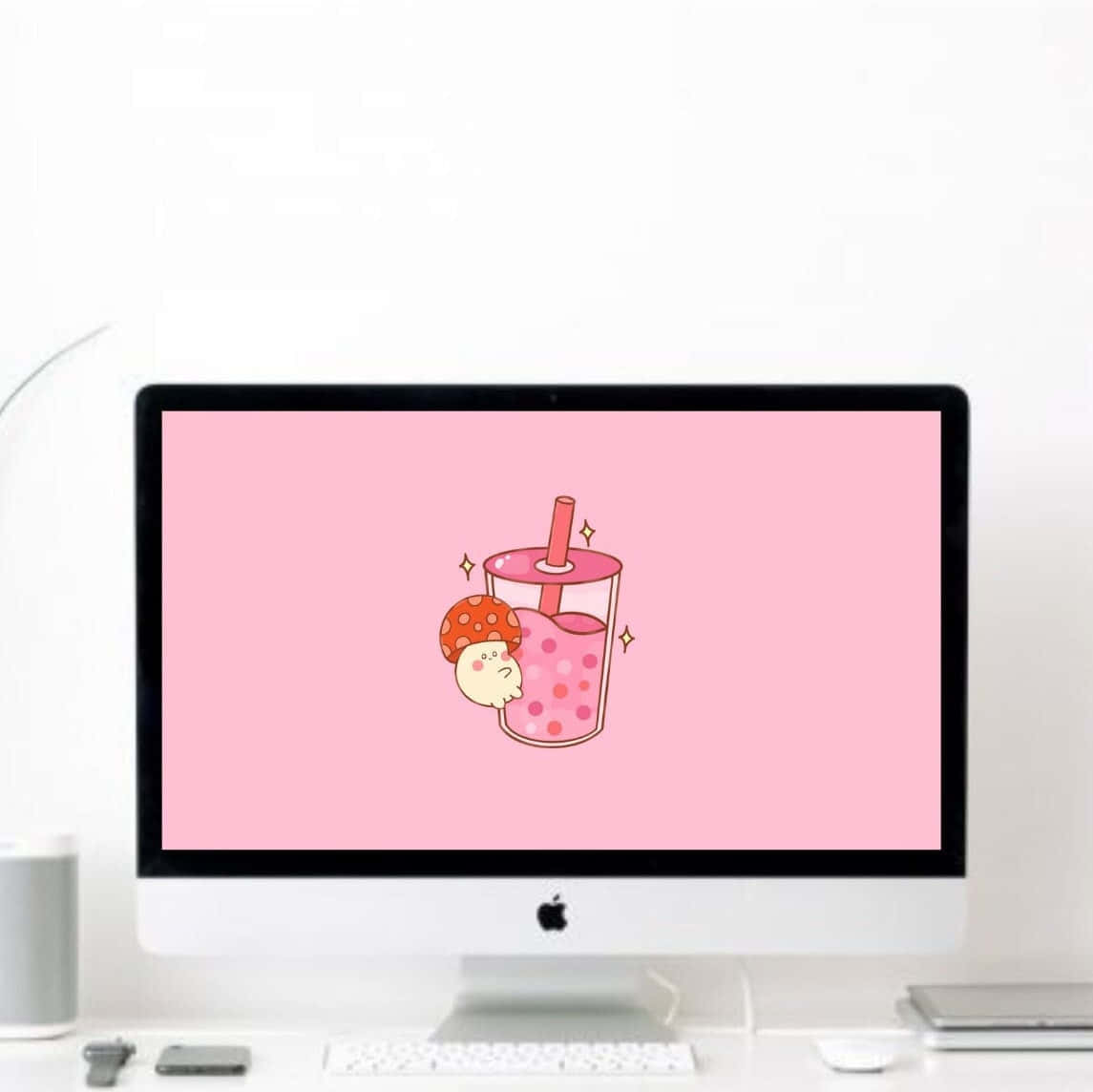 🔥 Free Download Peachy Cat Boba Tea Mobile Desktop Wallpaper by ...